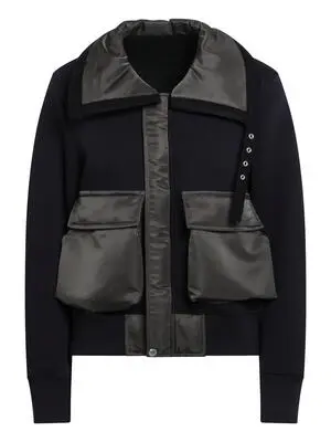 Sacai Navy Blue/khaki Green Jacket In Cotton Blend - Multicolor