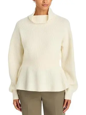 Theory Wool & Cashmere Cinch Waist Sweater - Ivory