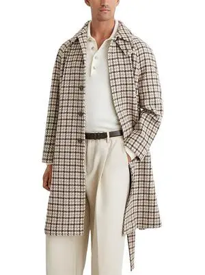 REISS Christem Raglan Dogtooth Wool Jacket