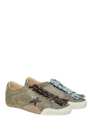 GOLDEN GOOSE True Star Suede & Leather Low Top Sneakers