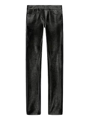 COURREGES Vinyl Cotton Blend Straight Pants - Black