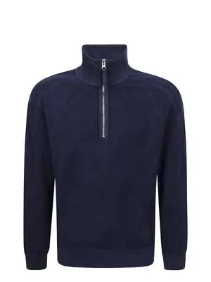 C.P. COMPANY Cp Company Men's Polo-Collar Sweatshirt In Brushed Diagonal Fleece