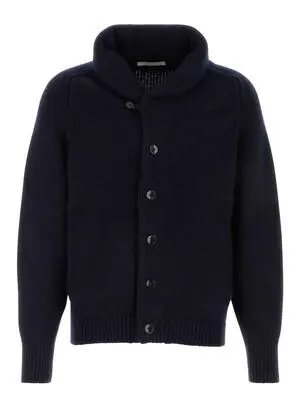 UMIT BENAN Dark Cashmere Blend Montana Cardigan - Blue