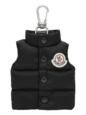 Moncler Moncler Mini Down Jacket Keyring In Nylon Black