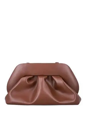 THEMOIRE Themoire' Ruched Frame Clutch Bag Tortoise Shell