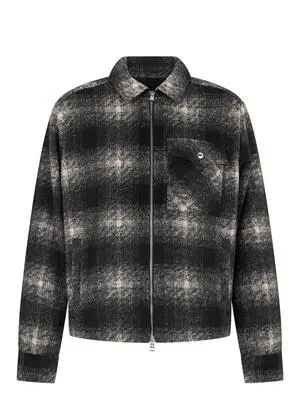Moncler Moncler Monochrome Check Flannel Shirt With Zip Multicolor