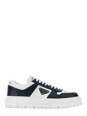 PRADA Prada Leather Sneaker With Contrast Detailing
