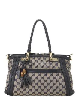 GUCCI Navy Original Gg Bella Zip Tote