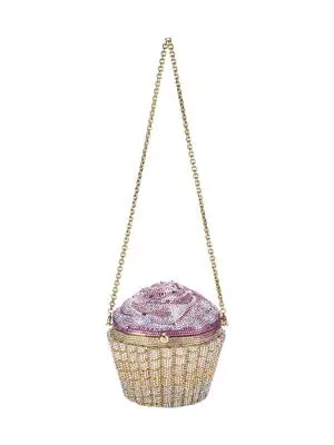 JUDITH LEIBER Pink Crystal Cupcake Minaudiere