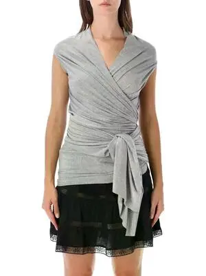 Gimaguas Wrap-style Sleeveless Top Grey