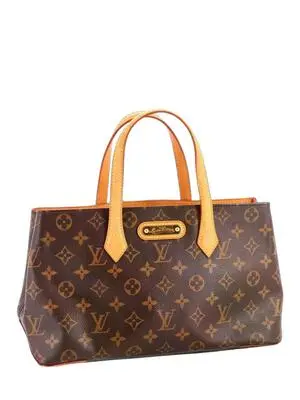 LOUIS VUITTON Wilshire Handbag Monogram Canvas Pm Tote Bag - Brown