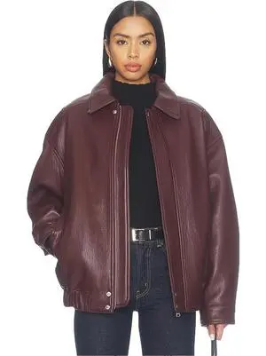 AGOLDE Agolde Ona Bomber Jacket In Burgundy. Falun
