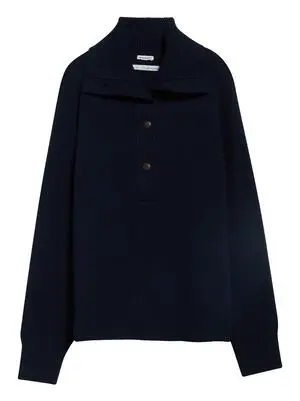 NACKIYE Mixtape Wool & Cashmere Sweater Navy
