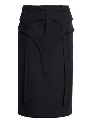 JEAN PAUL GAULTIER The Suspender Tailored Wool Pencil Skirt