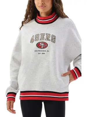 OFF SEASON Philadelphia Eagles Mock Neck Graphic Sweatshirt Heather Grey