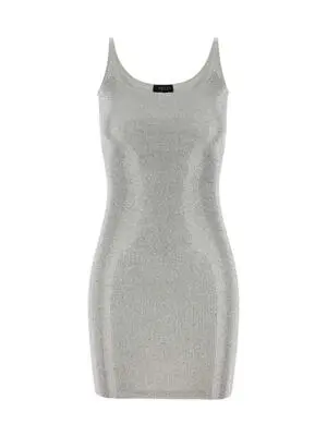 Gucci Embellished Jersey Mini Dress - Silver