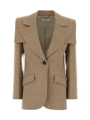 Chloé Chloe Women Beige Stretch Wool Blazer Brown