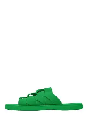 Bottega Veneta Intrecciato Elastic Slides - Green