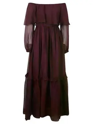 RAQUEL DINIZ Off-shoulder Ruffled A-line Maxi Dress