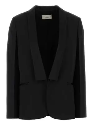 FENDI Fendi Women Black Grain De Poudre Blazer