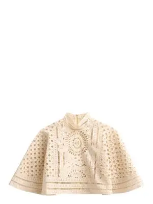 Zimmermann Indra Embroidered Cape - Tea