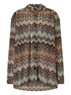 Missoni Sequin-embellished Metallic Crochet-knit Blouse Multi