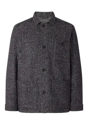 ANDERSON & SHEPPARD Anderson & Sheppard - Herringbone Wool Overshirt - Men - Gray - S