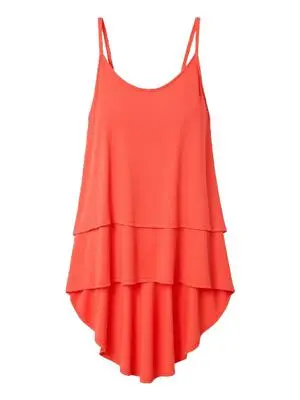 CONQUISTA Layered Asymmetrical Hem Sleeveless Top