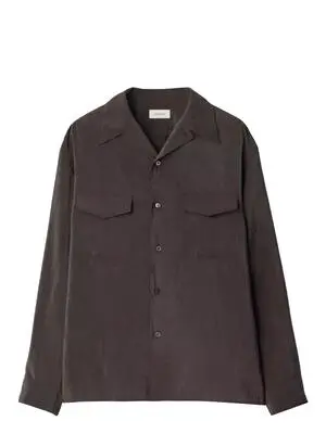 LEMAIRE Convertible Collar Shirt In Dry Silk