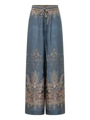 Zimmermann Pantaloni Valiant In Seta Paisley Women Blue