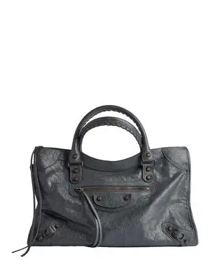 Balenciaga Le City Medium Bag In Arena Leather Women Gray