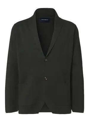 Thom Sweeney Knitted Wool Blazer Green