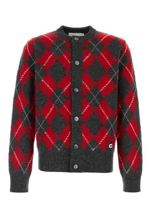 AMI Ami Men Embroidered Wool Cardigan