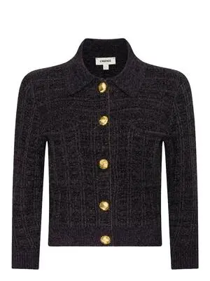 L'Agence Morrigan Tweed Stitch Cardigan Dark Java Brown