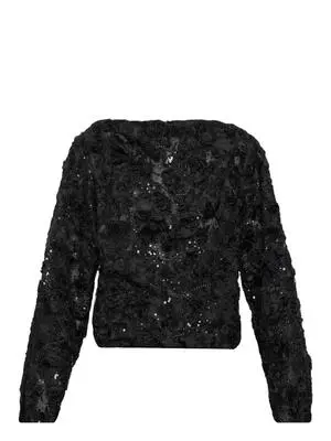 Prabal Gurung Bateau-neck Beaded Blouse - Black
