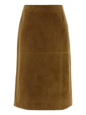 JIL SANDER Jil Sander Biscuit Suede Mini Skirt Camel