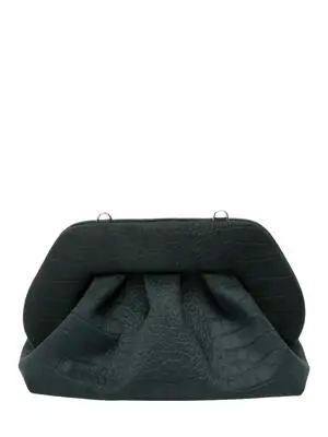 THEMOIRE Themoire Bios Medium Bag - Suede With Croc Effect Green