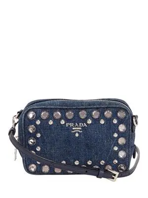 PRADA Prada Denim Bijoux Camera Bag In Blue