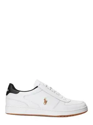 POLO RALPH LAUREN Logo-embroidered Leather Sneakers