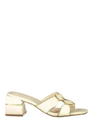 LAURA BIAGIOTTI Embellished Block-heel Sandals Neutrals