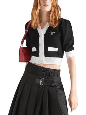 PRADA Cropped Cotton Cardigan