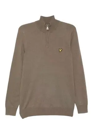 LYLE & SCOTT Quarter-zip Logo-patch Sweater Green