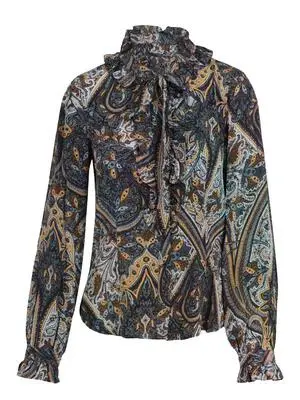 ULLA JOHNSON Catroux Paisley-print Ruffled Blouse