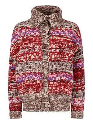 Dries Van Noten Jacquard Wool And Cashmere Cardigan Multi