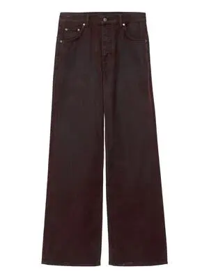 ALLSAINTS Lou Flocked Denim High-rise Relaxed-fit Jeans Flock
