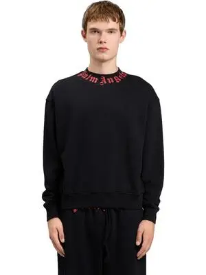 Palm Angels Neck Logo Sweatshirt Black