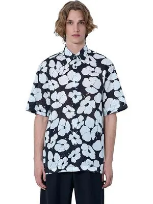 Dries Van Noten Floral Short-Sleeve Shirt Black