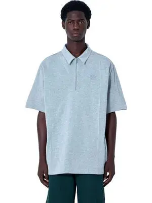 Miu Miu Half-Zip Polo Shirt Grey