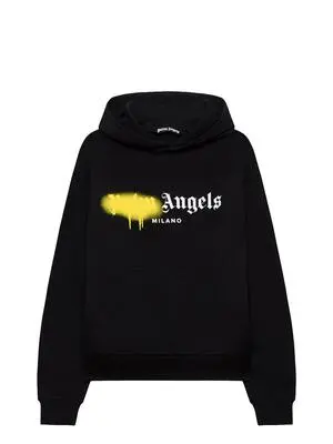 Palm Angels Spray Milan Hooded Sweatshirt - Black