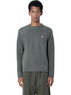 Moncler Wool Crew Neck Sweater Grey
